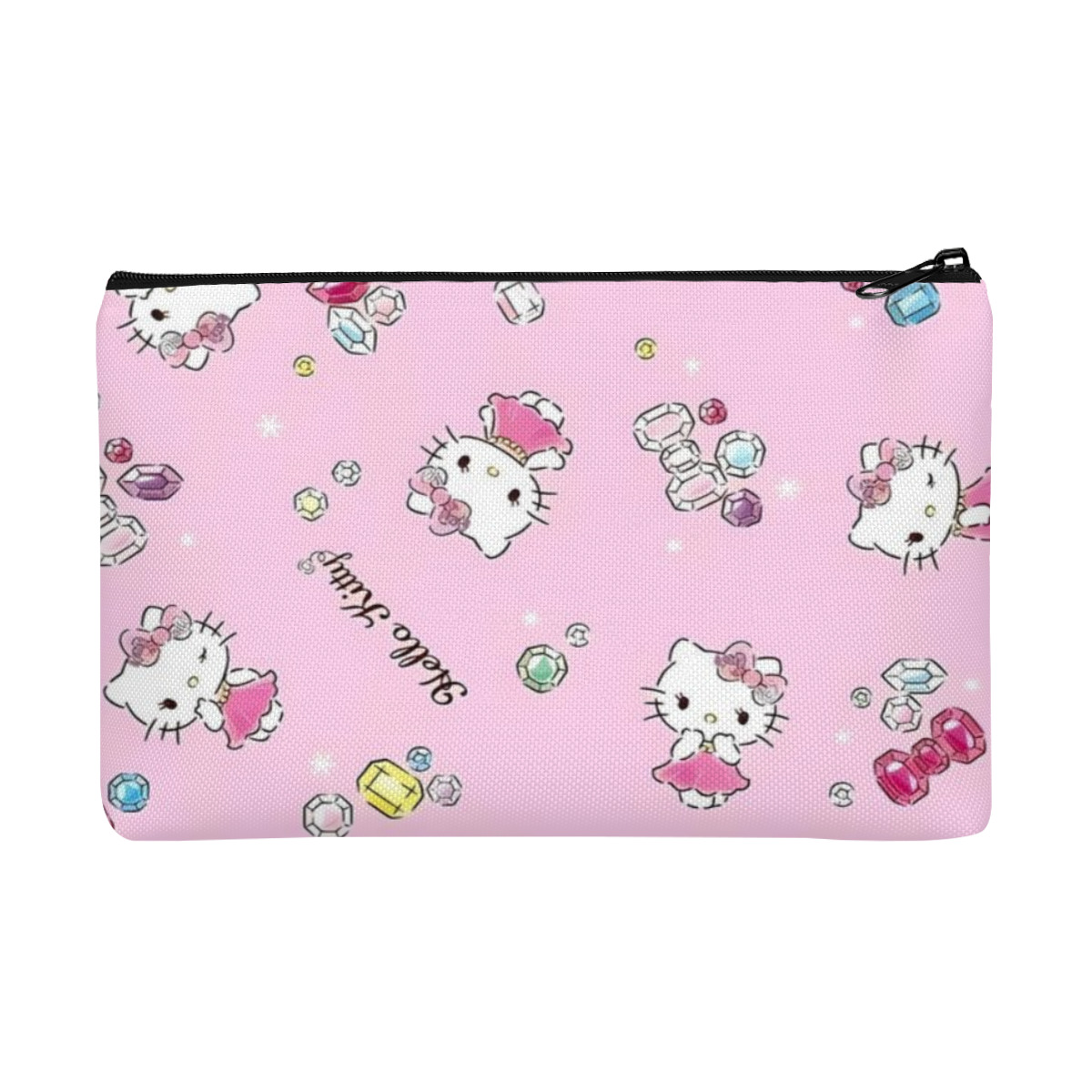 Hello kitty Cosmetic bag, cute canvas toiletry bag with preppy style ...