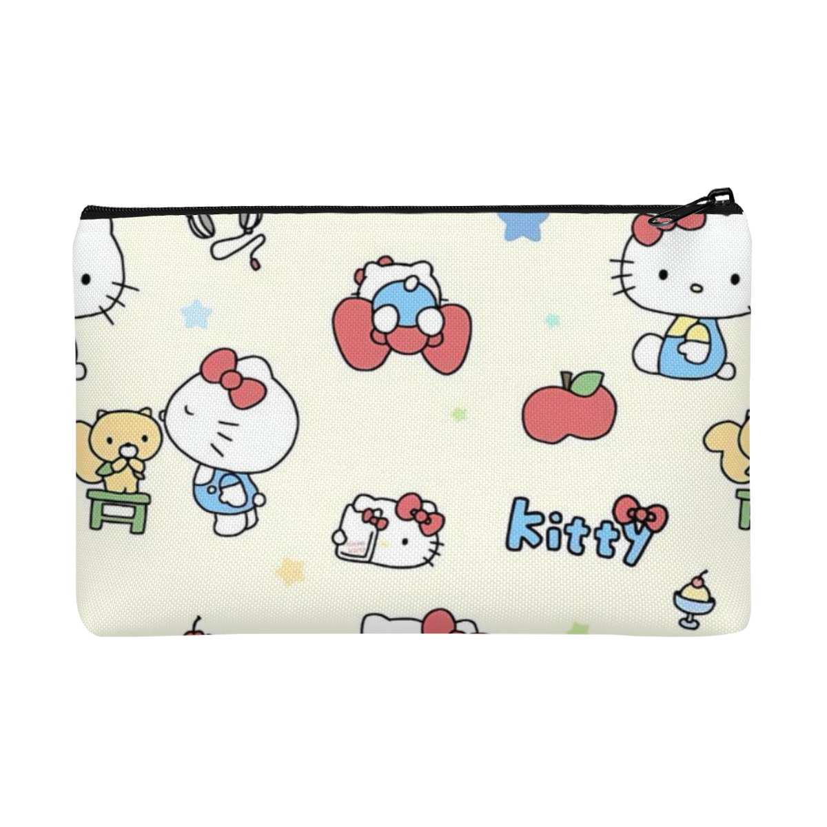 Hello kitty Cosmetic bag, cute canvas toiletry bag with preppy style ...