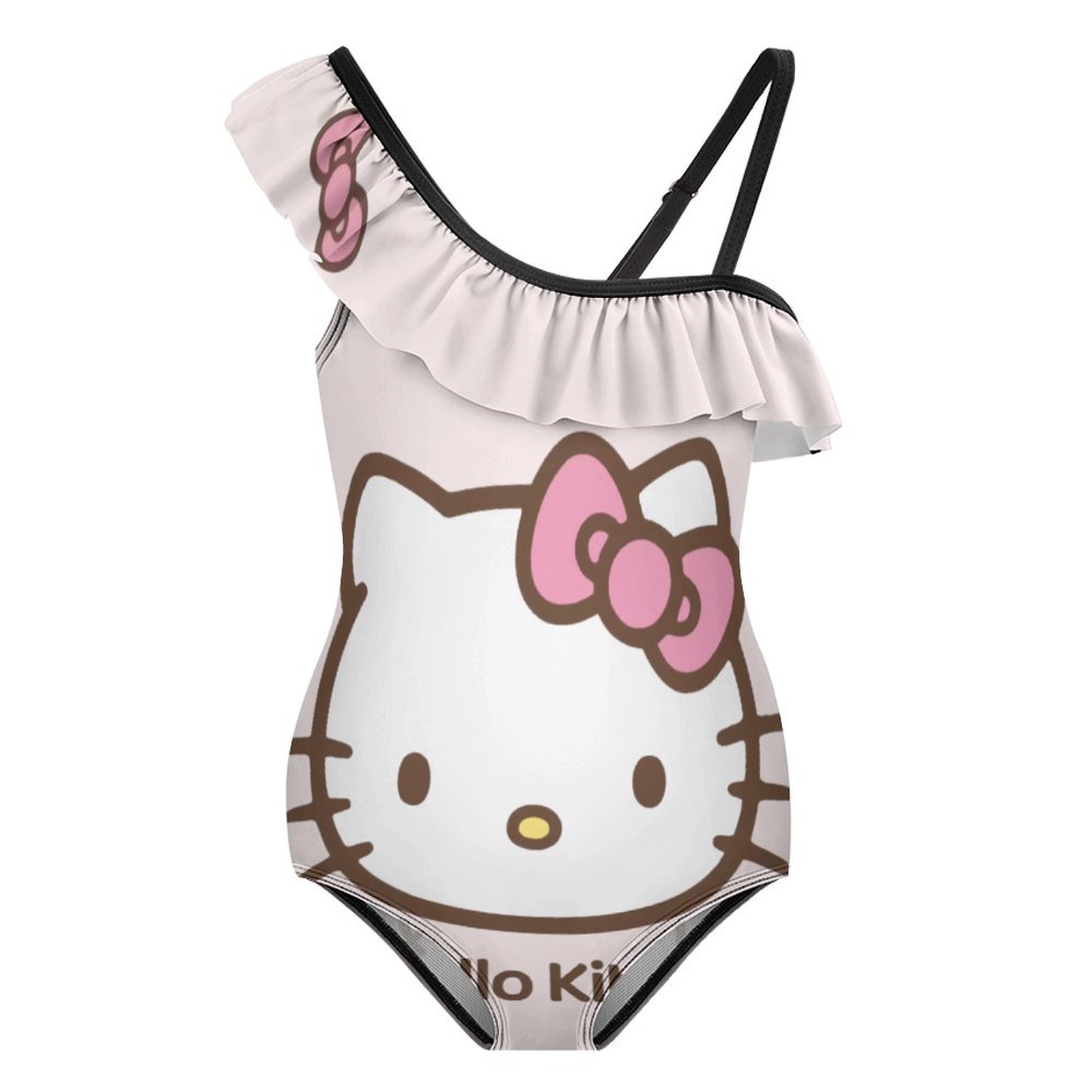 Hello-kitty Girls Swimsuit One Piece Swimsuits Ruffle Bathing Suit Kids ...