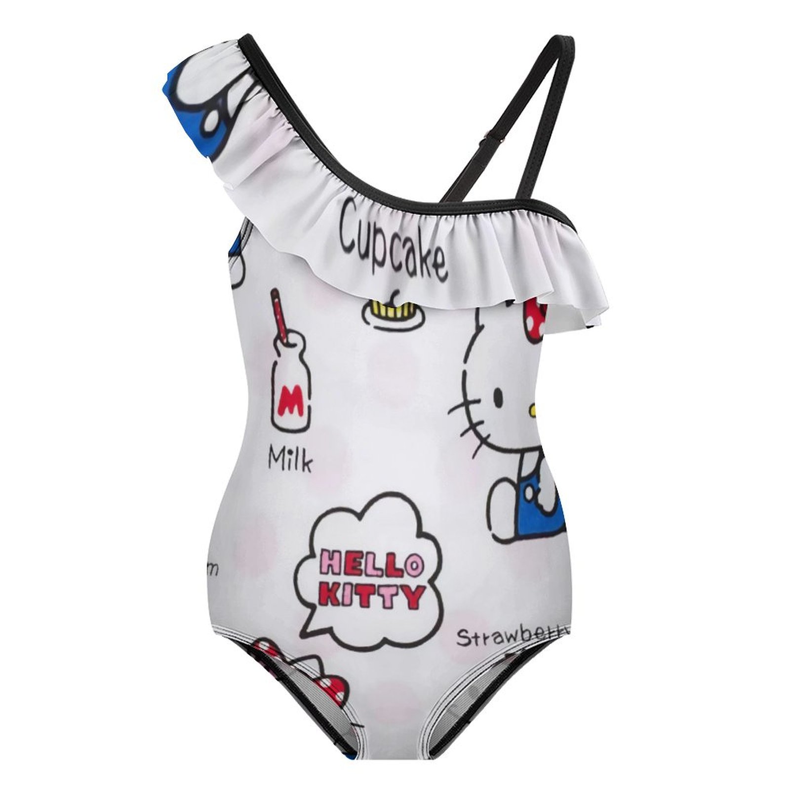 Hello-kitty Girls Swimsuit One Piece Swimsuits Ruffle Bathing Suit Kids ...