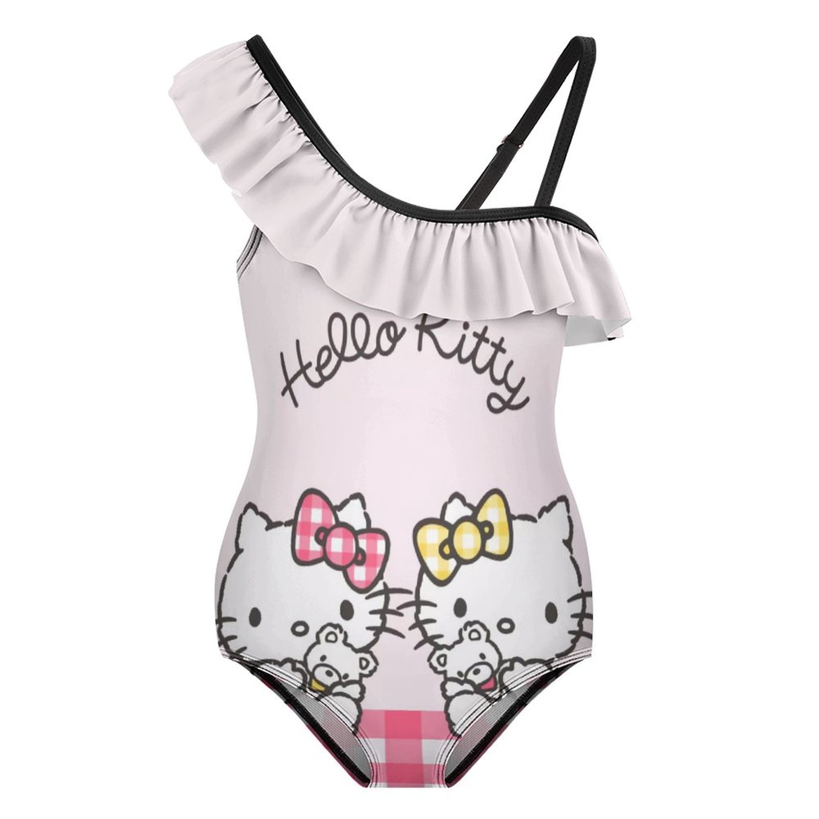 Hello-kitty Girls Swimsuit One Piece Swimsuits Ruffle Bathing Suit Kids ...