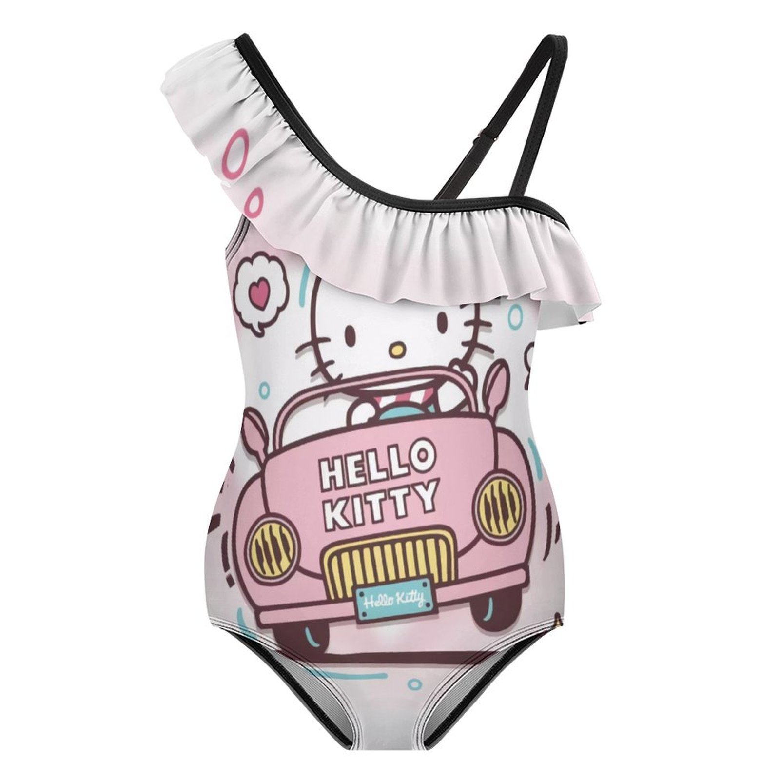 Hello-kitty Girls Swimsuit One Piece Swimsuits Ruffle Bathing Suit Kids ...