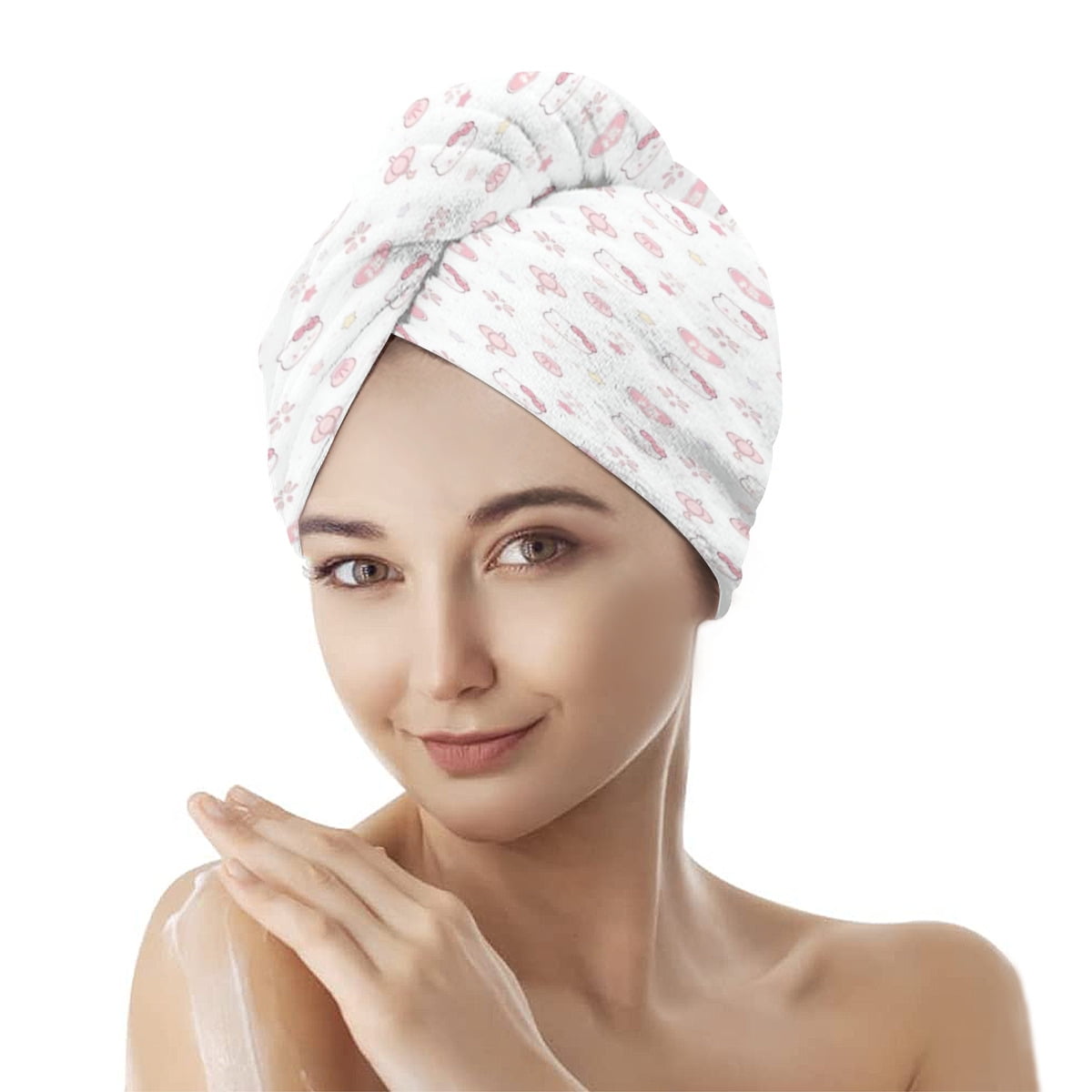Hello kitty Hair Towel Wrap for Women, Flannel hair dryer cap Ultra ...