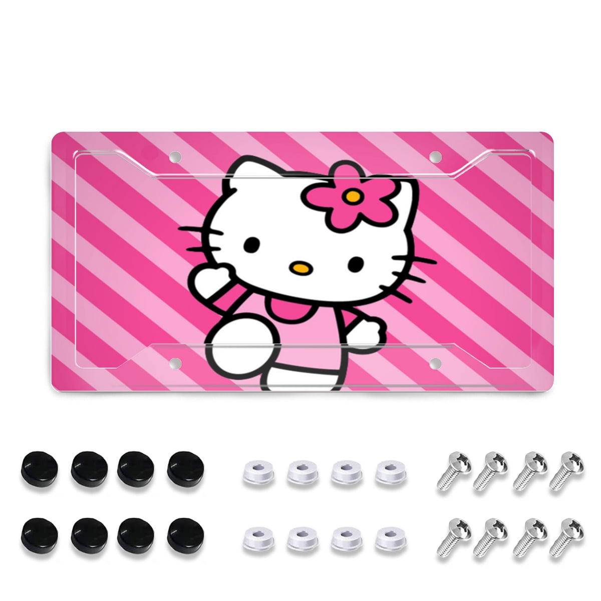 Hello kitty License Plate Frame Set - 4-hole License Plate Frame ...