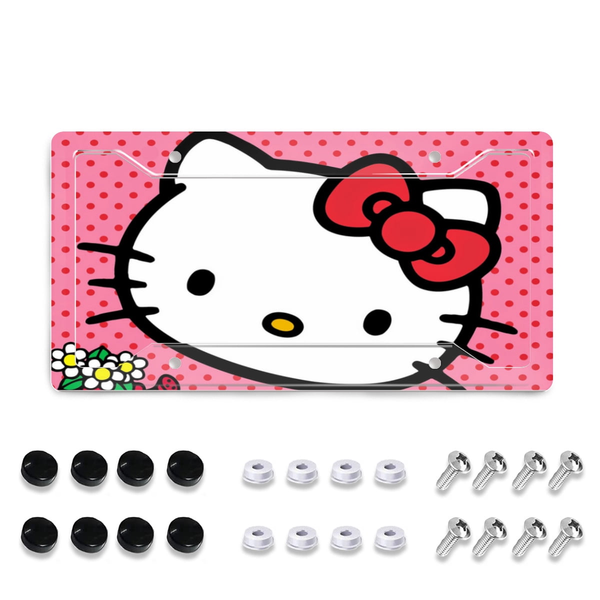 Hello kitty License Plate Frame Set - 4-hole License Plate Frame ...