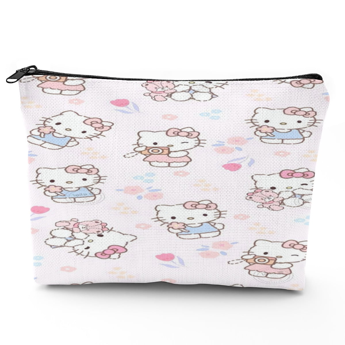 Hello kitty Makeup bag Preppy Cute Linen Toiletry bag for women travel ...