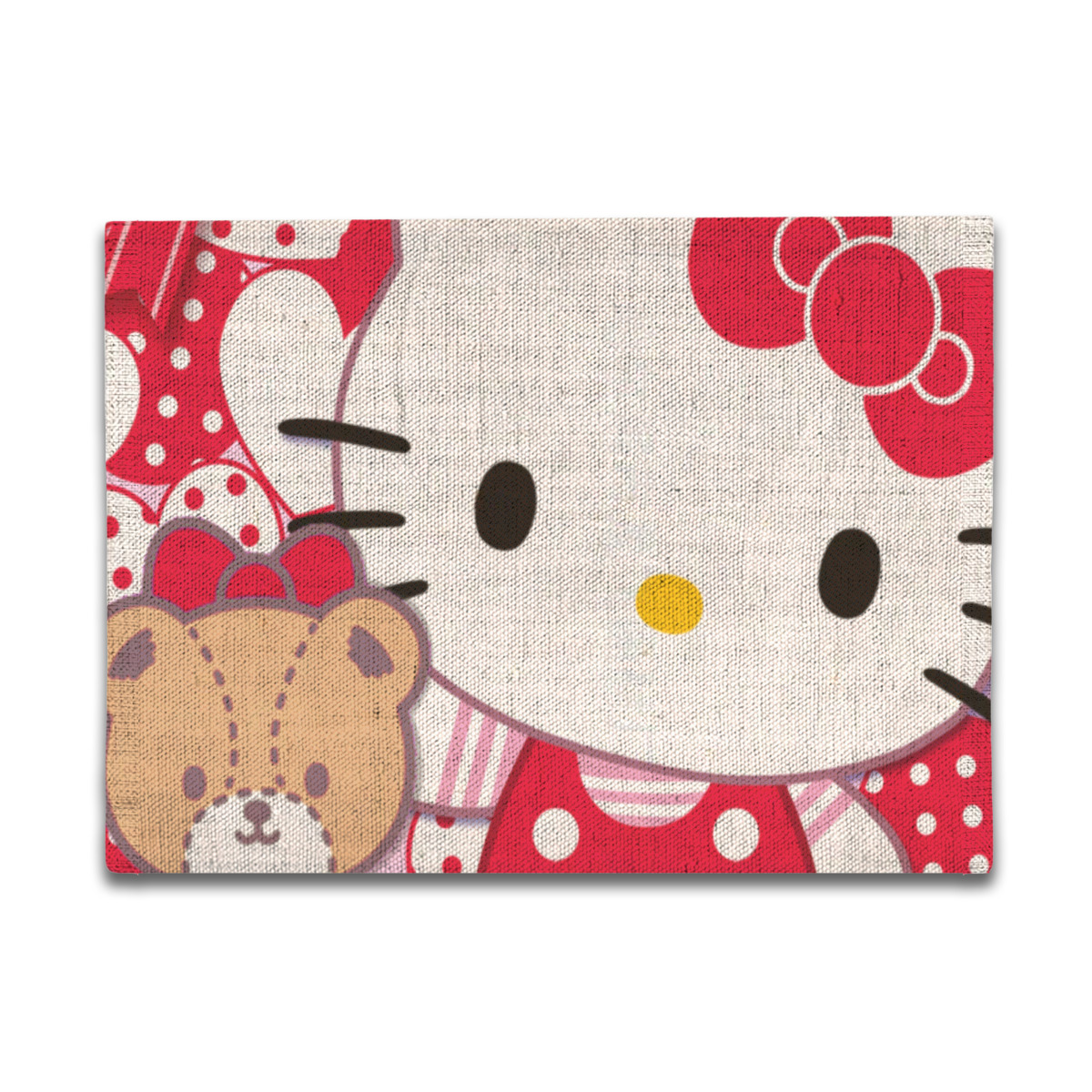 Hello kitty Place mat Linen Rectangular Double-layer Insulated Dinner ...