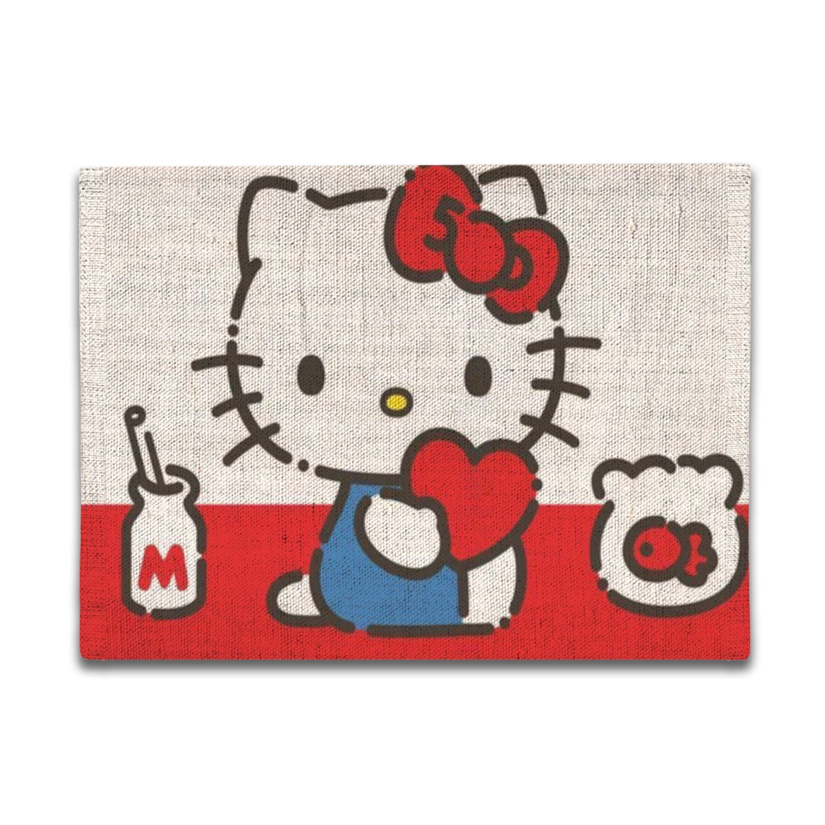 Hello kitty Place mat Linen Rectangular Double-layer Insulated Dinner ...