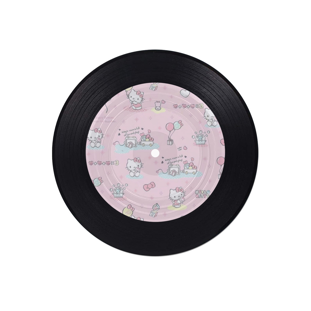 Hello kitty Record Coasters, Set of 6 Music Coasters for Drinks, Bars ...