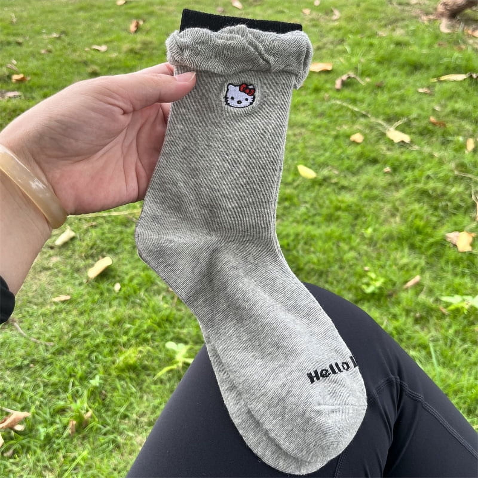 Hello kitty Socks Women kitty Socks Hello kitty Ankle Socks Embroidered ...