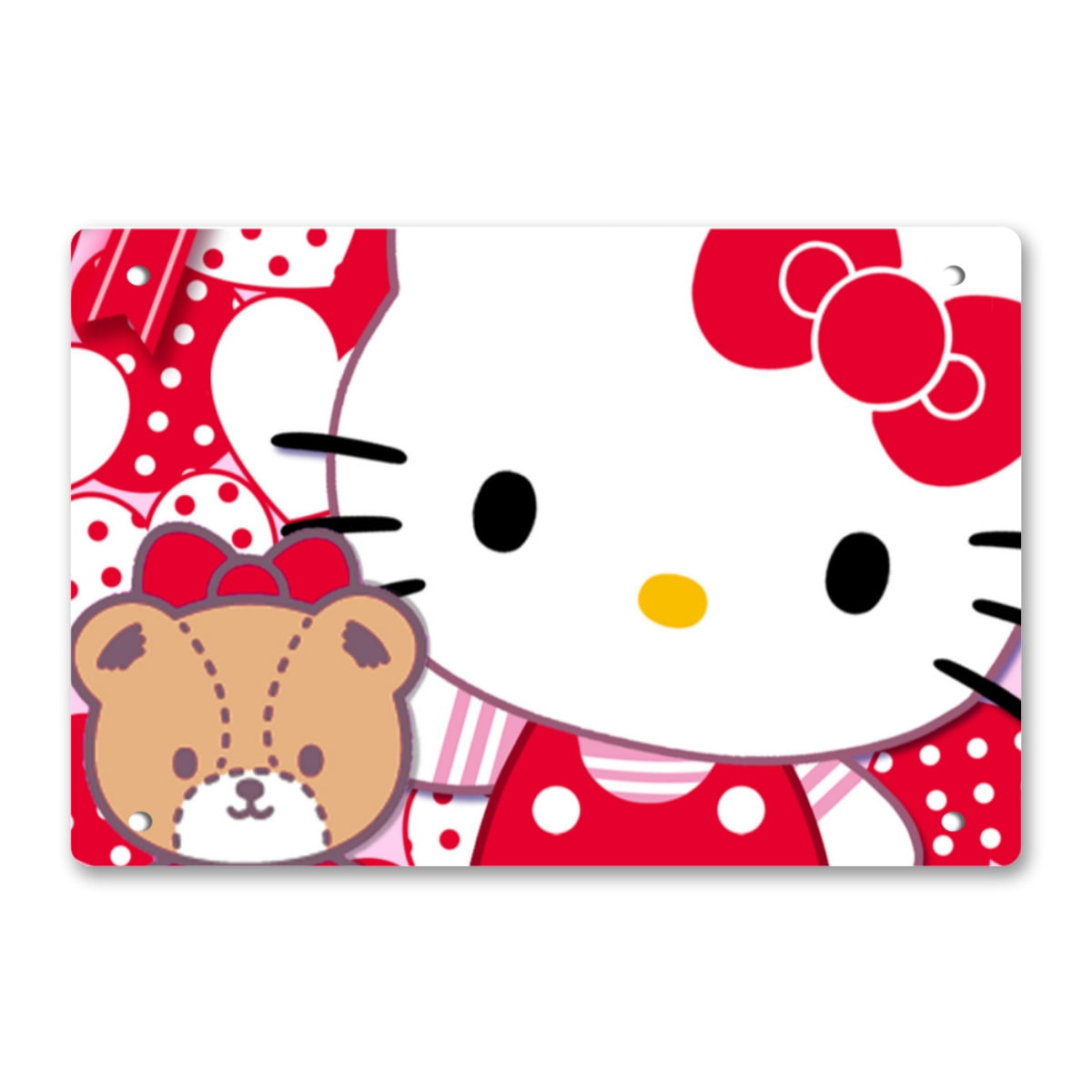 Hello kitty Wall Sign - Cartoon Aluminum Poster 12 X 8 Inch Home Bar ...