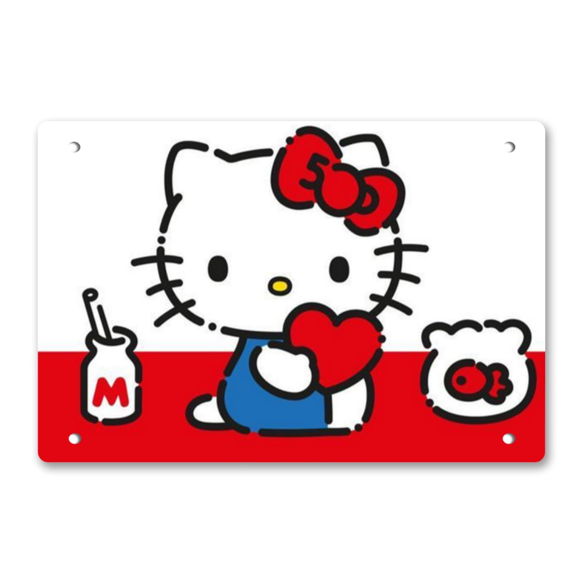 Hello kitty Wall Sign - Cartoon Aluminum Poster 12 X 8 Inch Home Bar ...