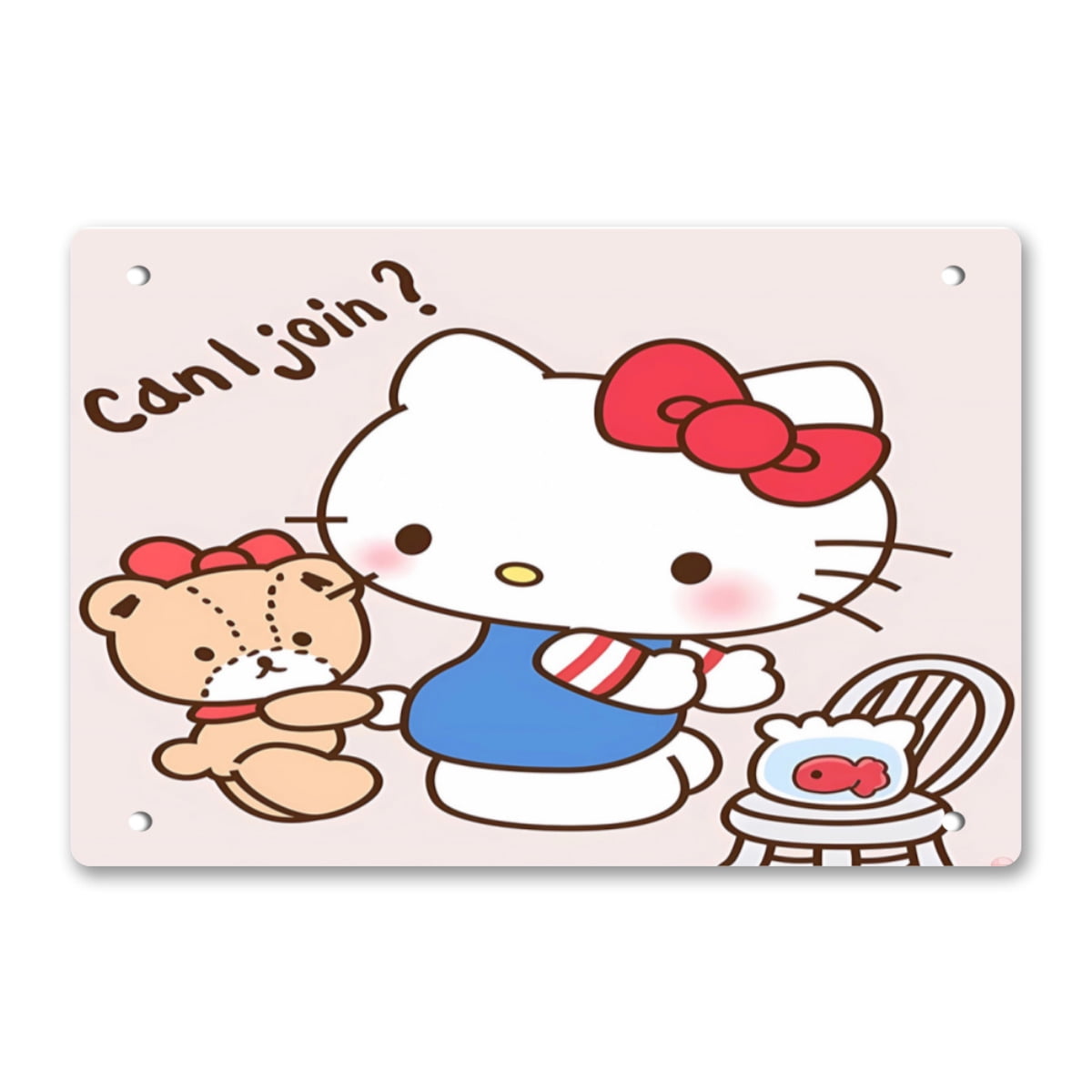 Hello kitty Wall Sign - Cartoon Aluminum Poster 12 X 8 Inch Home Bar ...