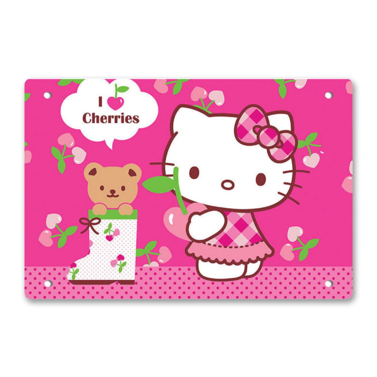 Hello kitty Wall Sign - Cartoon Aluminum Poster 12 X 8 Inch Home Bar ...