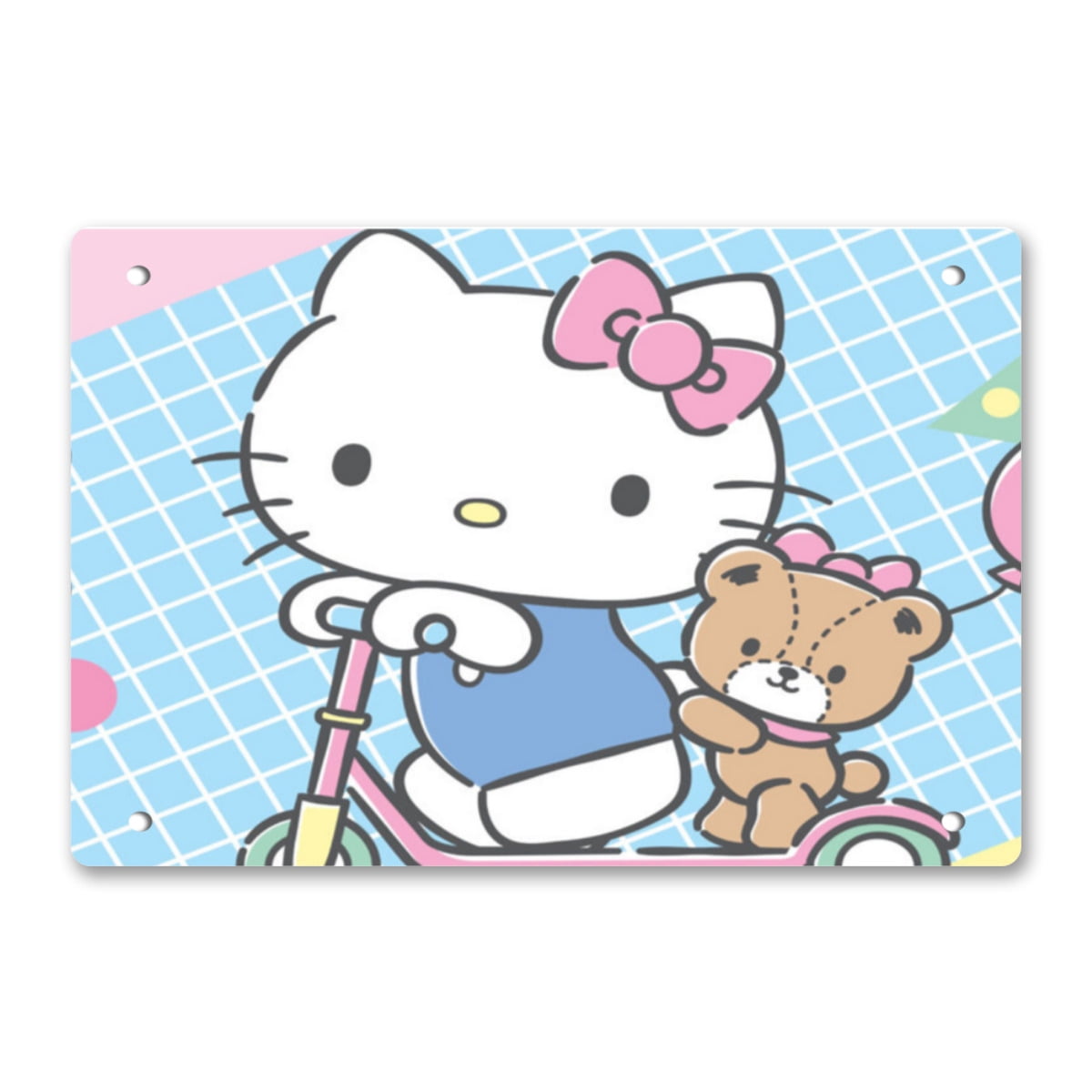 Hello kitty Wall Sign - Cartoon Aluminum Poster 12 X 8 Inch Home Bar ...