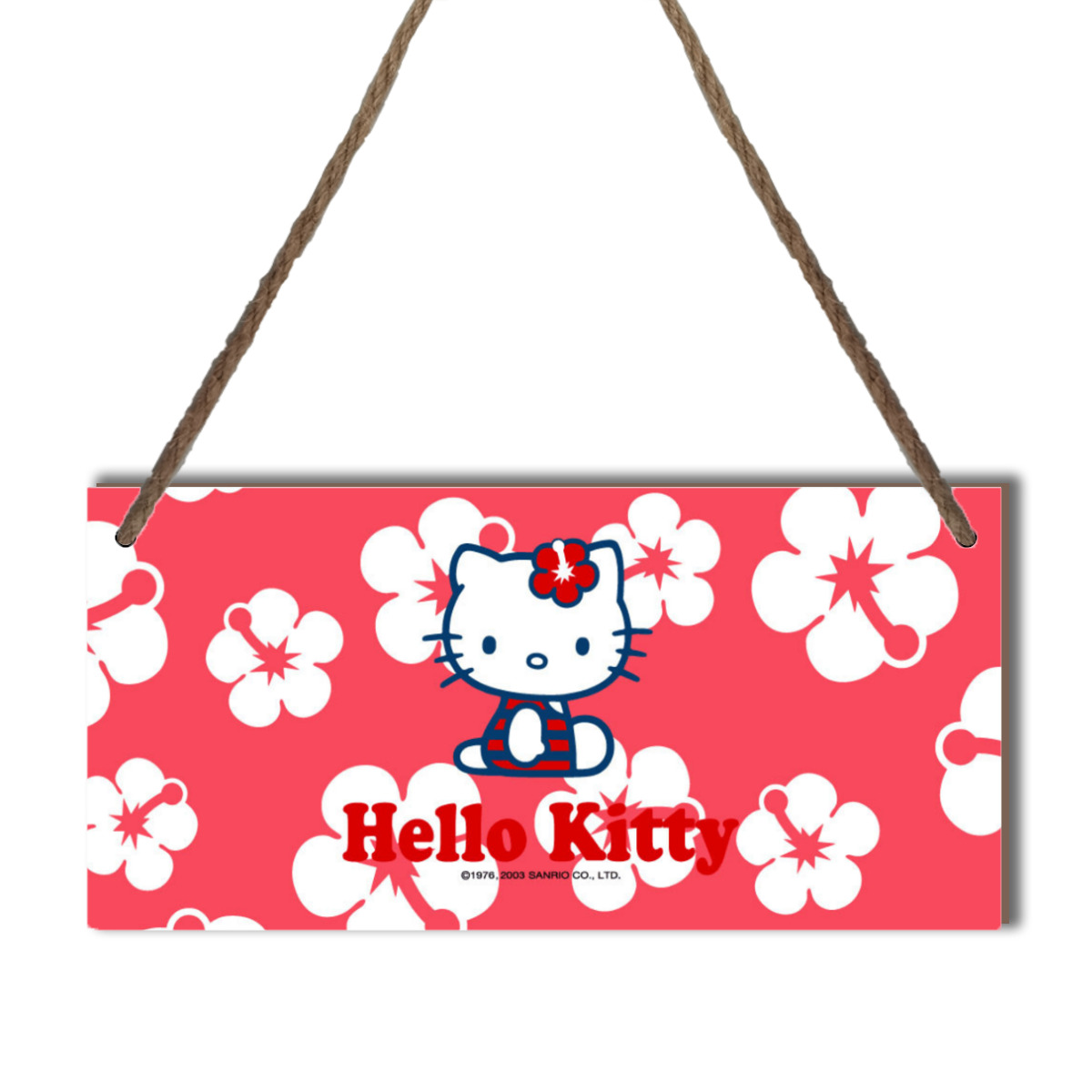 Hello kitty Wooden Sign Square Wooden Door Panel Decoration 10.8x3.9 ...