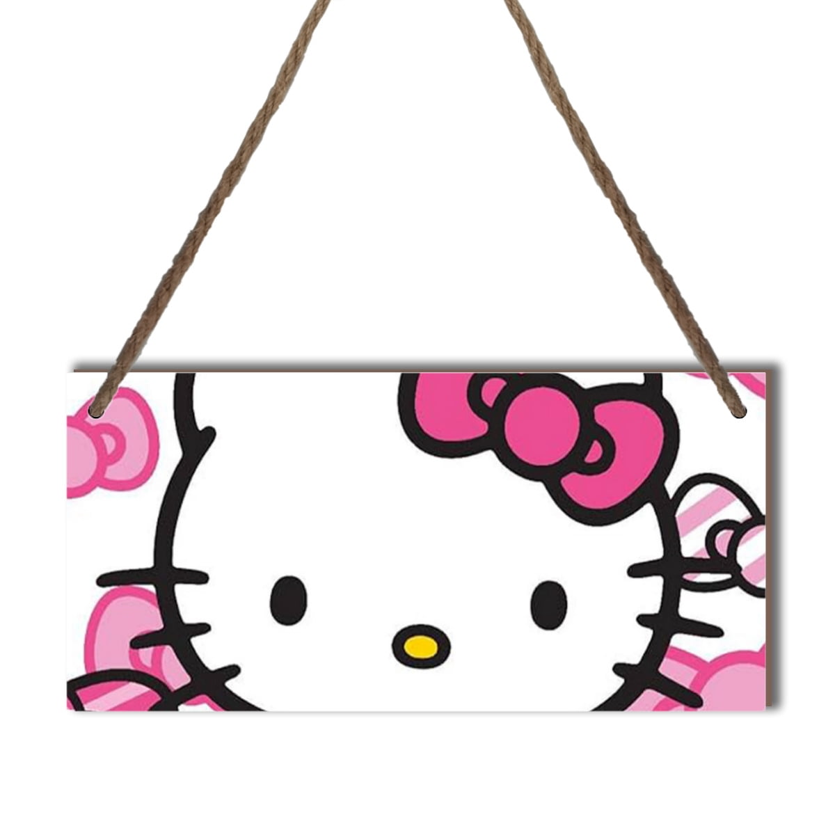 Hello kitty Wooden Sign Square Wooden Door Panel Decoration 10.8x3.9 ...