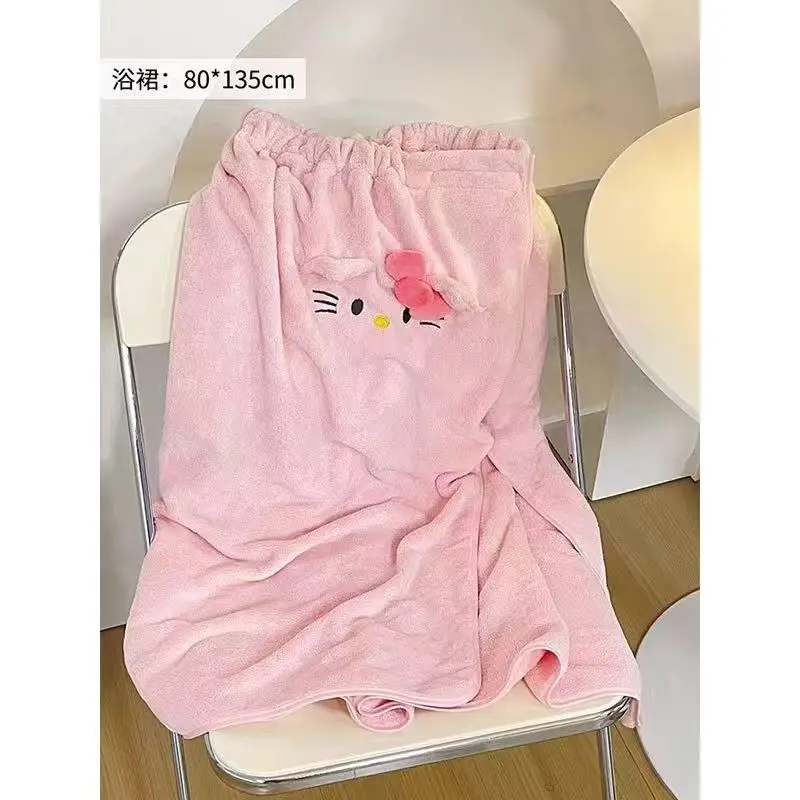 Hello kitty dry hair hat cute bath skirt bath towel coral fluff towel ...