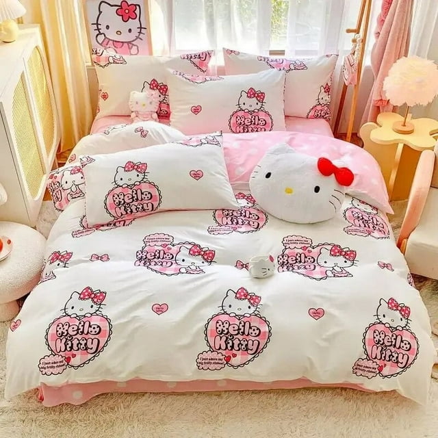 Hello kitty new pure cotton cartoon princess style skin-friendly home ...