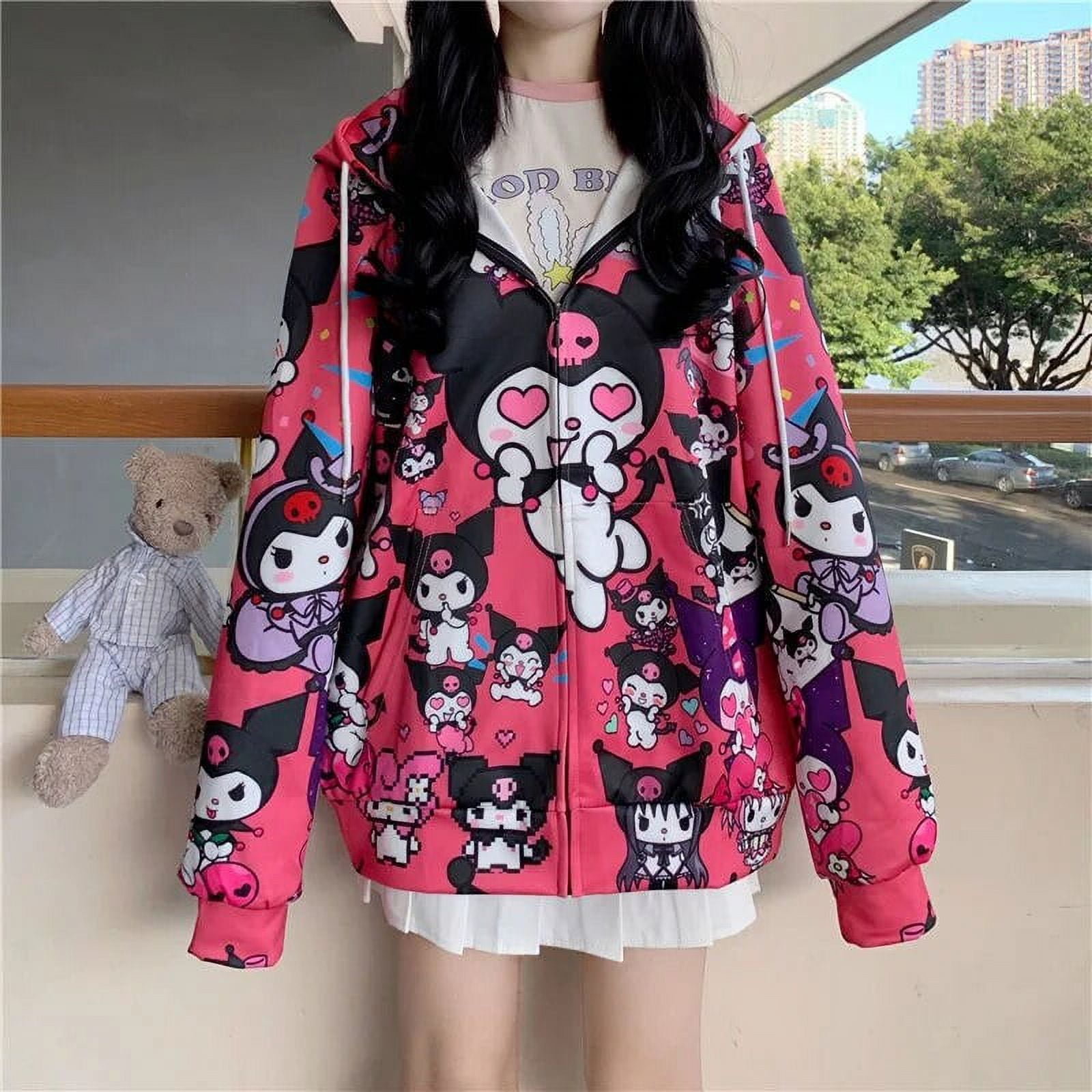 Hello kitty women Y2K Cartoon new Kuromi loose fashion printing clothes ...