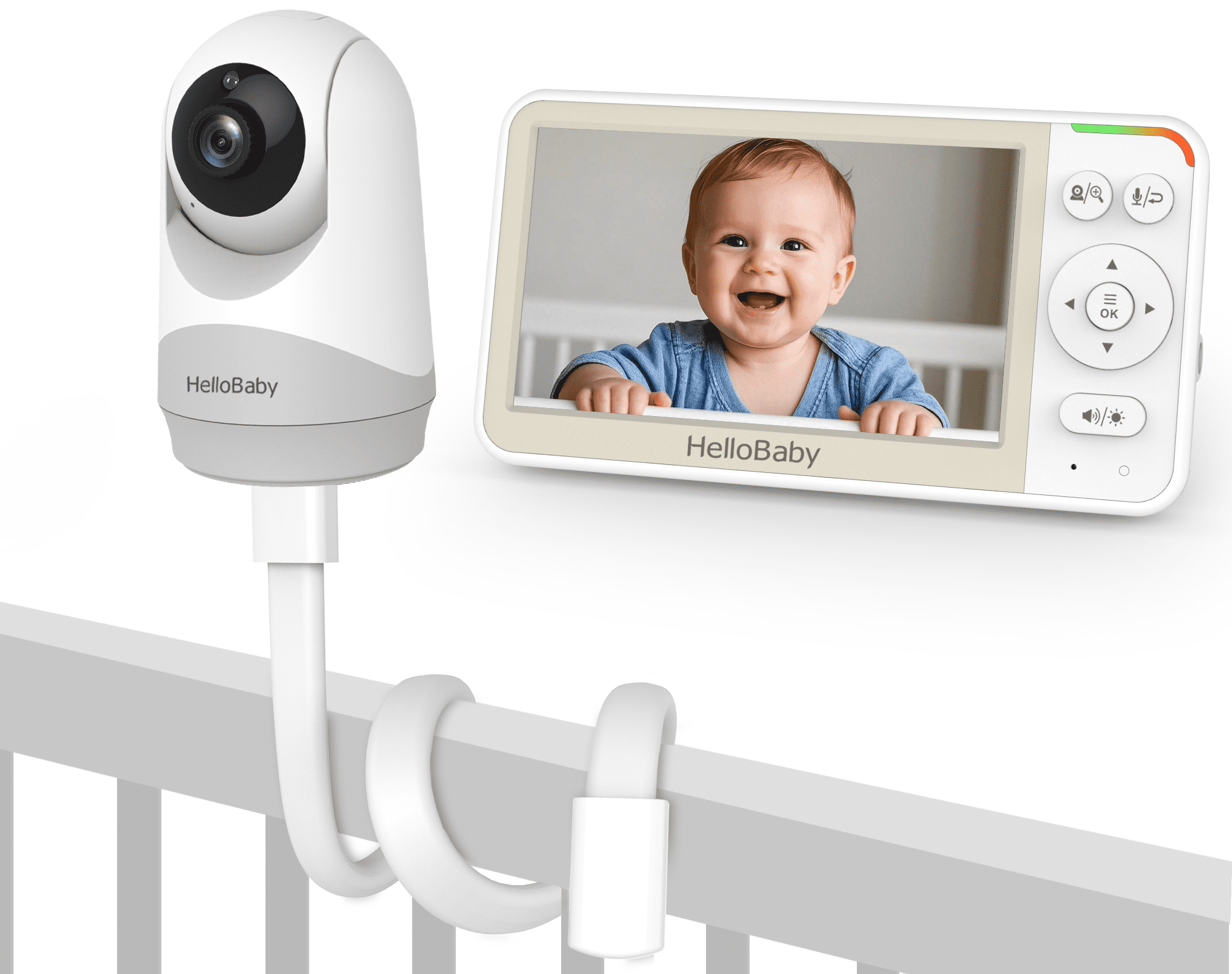 HelloBaby Baby Monitor-HB6256-M-5.0 Inch Video Baby Monitor with Remote ...