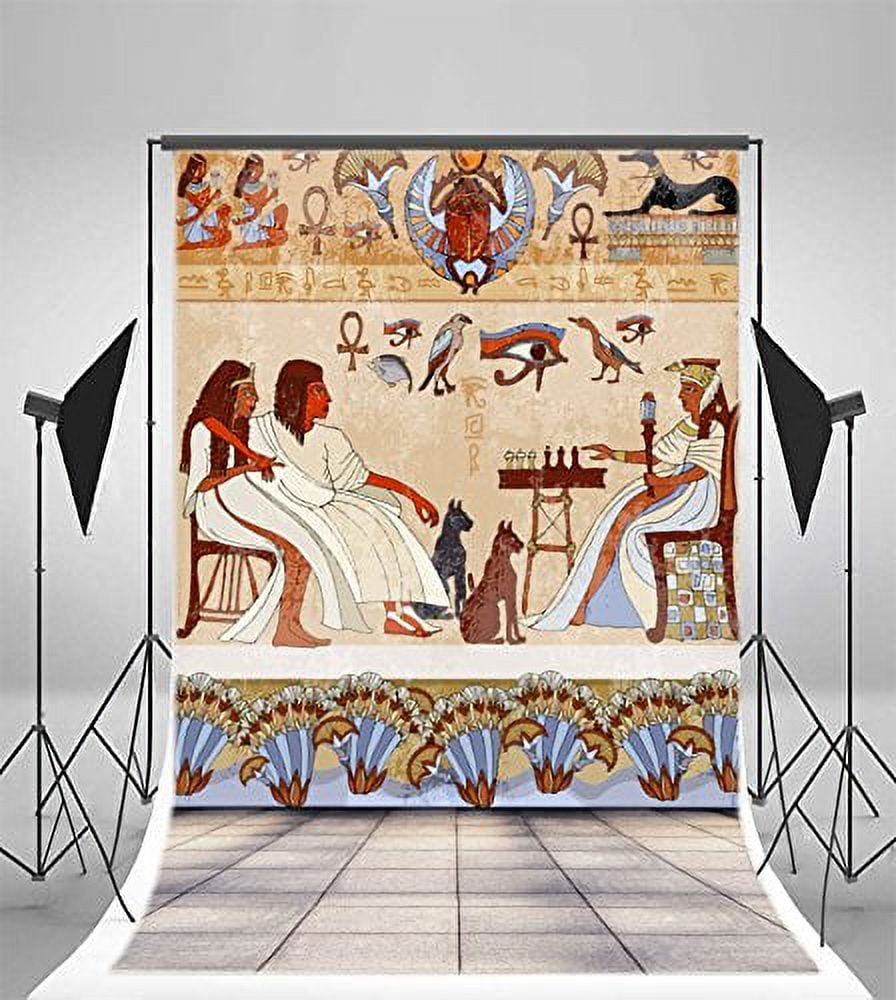 HelloDecor Polyester 5x7ft Ancient Egyptian Mural Backdrop ...