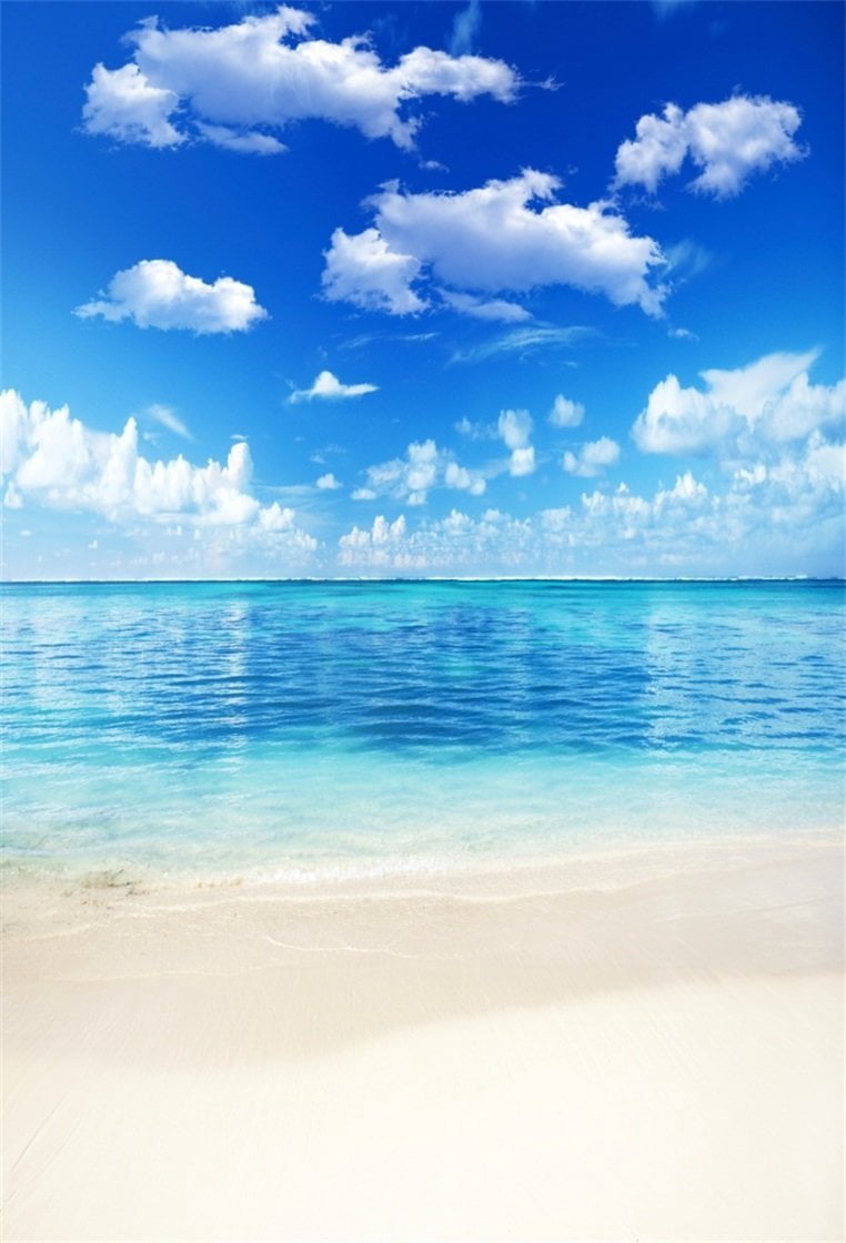 HelloDecor 5x7ft Beach Photography Studio Backdrop Island Seaside Blue ...