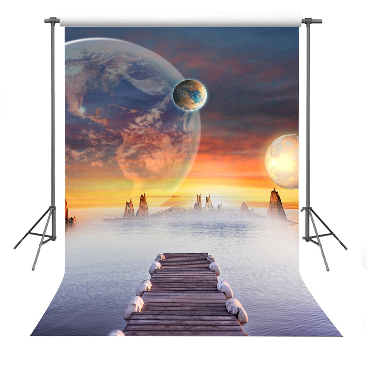 HelloDecor 5x7ft Beautiful Universe Planet Photography Backdrop For ...