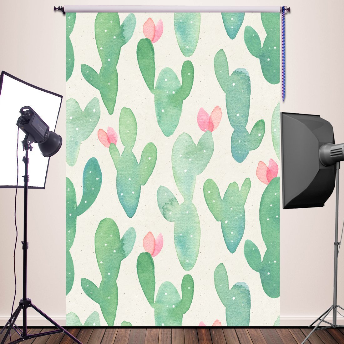 HelloDecor 5x7ft Cactus Background Floral Photography Baby Backdrop for ...