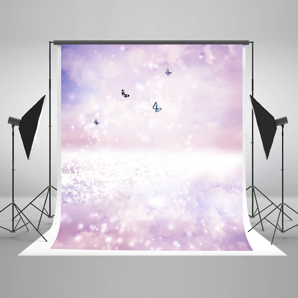 HelloDecor 5x7ft Children Photography Backdrops Blue Butterfly and ...