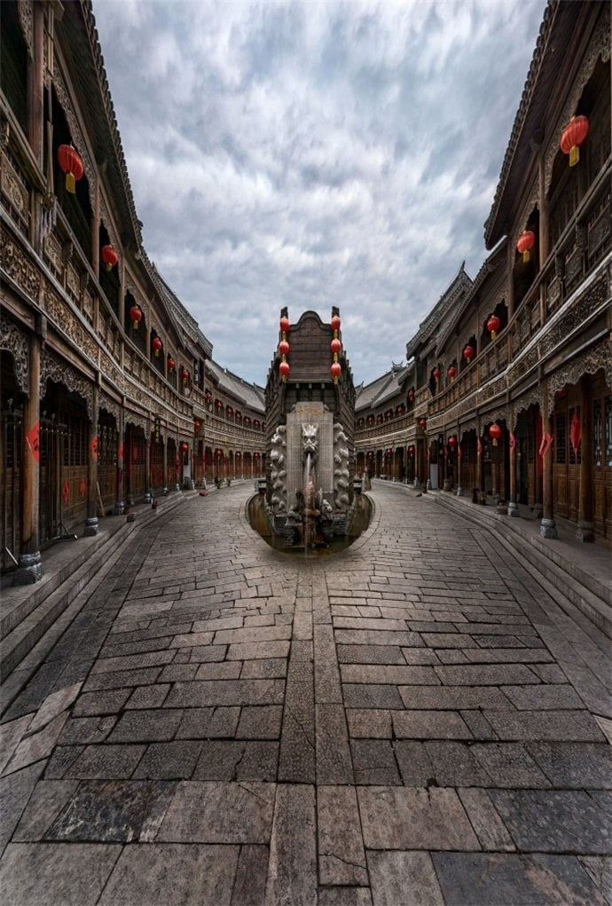 HelloDecor 5x7ft Chinese Ancient Architecture Backdrop For Photography ...