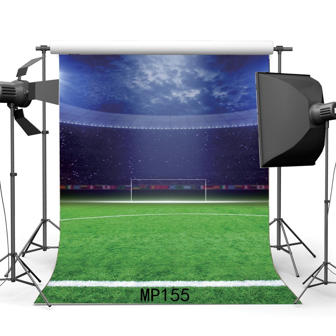 HelloDecor 5x7ft Football Field Backdrop Stadium Green Grass Meadow ...