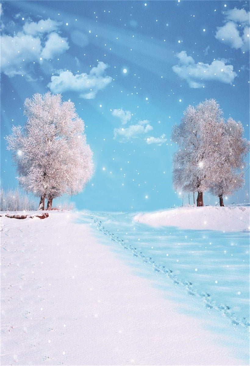 HelloDecor 5x7ft Girl Photography Studio Backdrops Toddler Photo Shoot Background Dreamy Snow ...