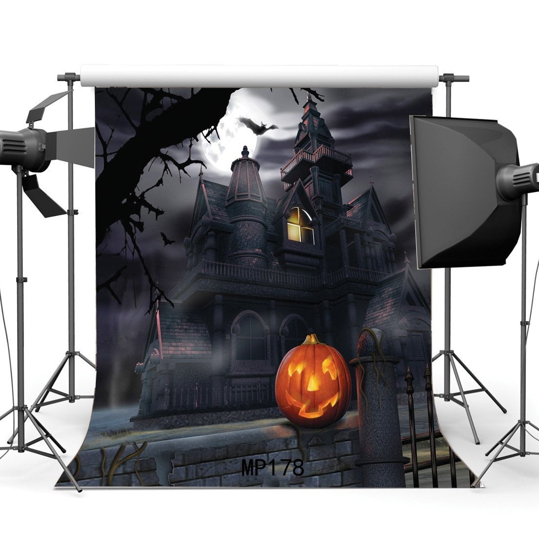 HelloDecor Polyester 5x7ft Hallowmas Backdrop Gothic Halloween Horror ...