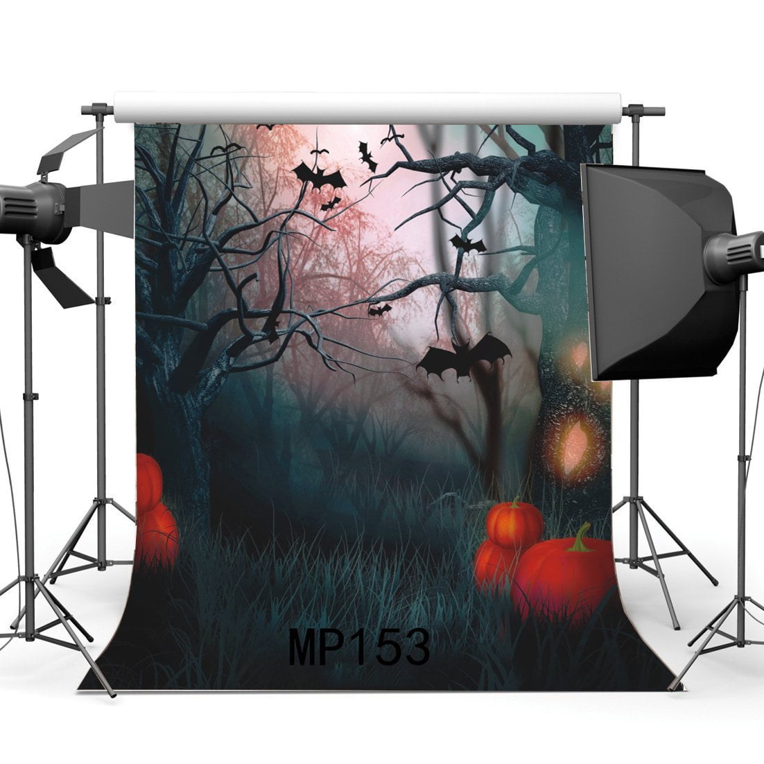 HelloDecor 5x7ft Happy Hallowmas Backdrop Halloween Horror Night ...