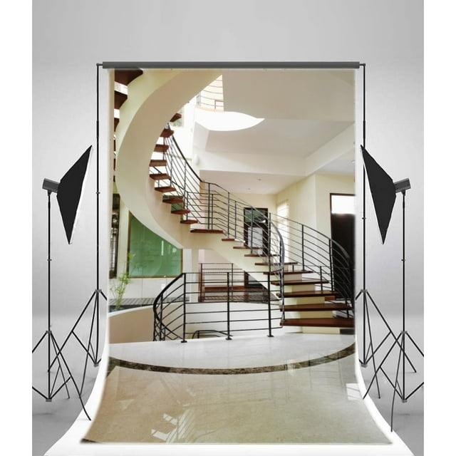 HelloDecor 5x7ft Interior Design Stairs Backdrop Photography Background ...