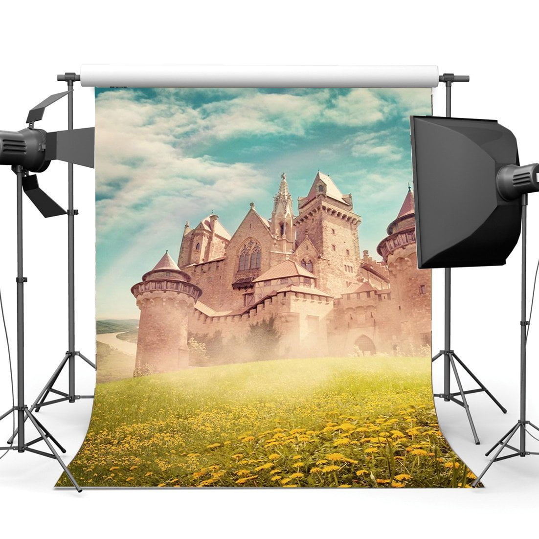 HelloDecor 5x7ft Photography Backdrop Castle Dreamy Fairy Tale Rainbow ...