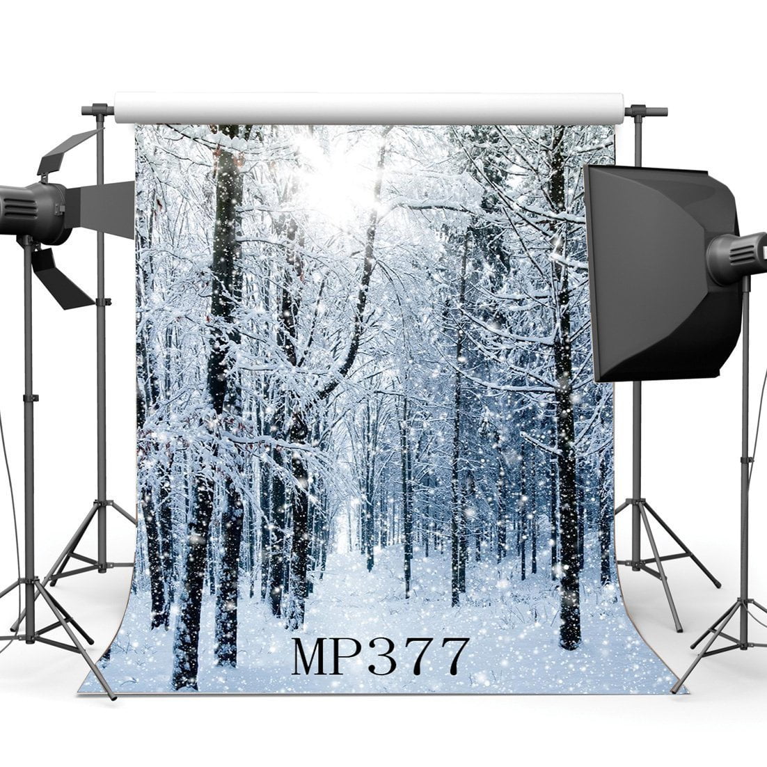HelloDecor 5x7ft Photography Backdrop Christmas Rural Forest Falling ...