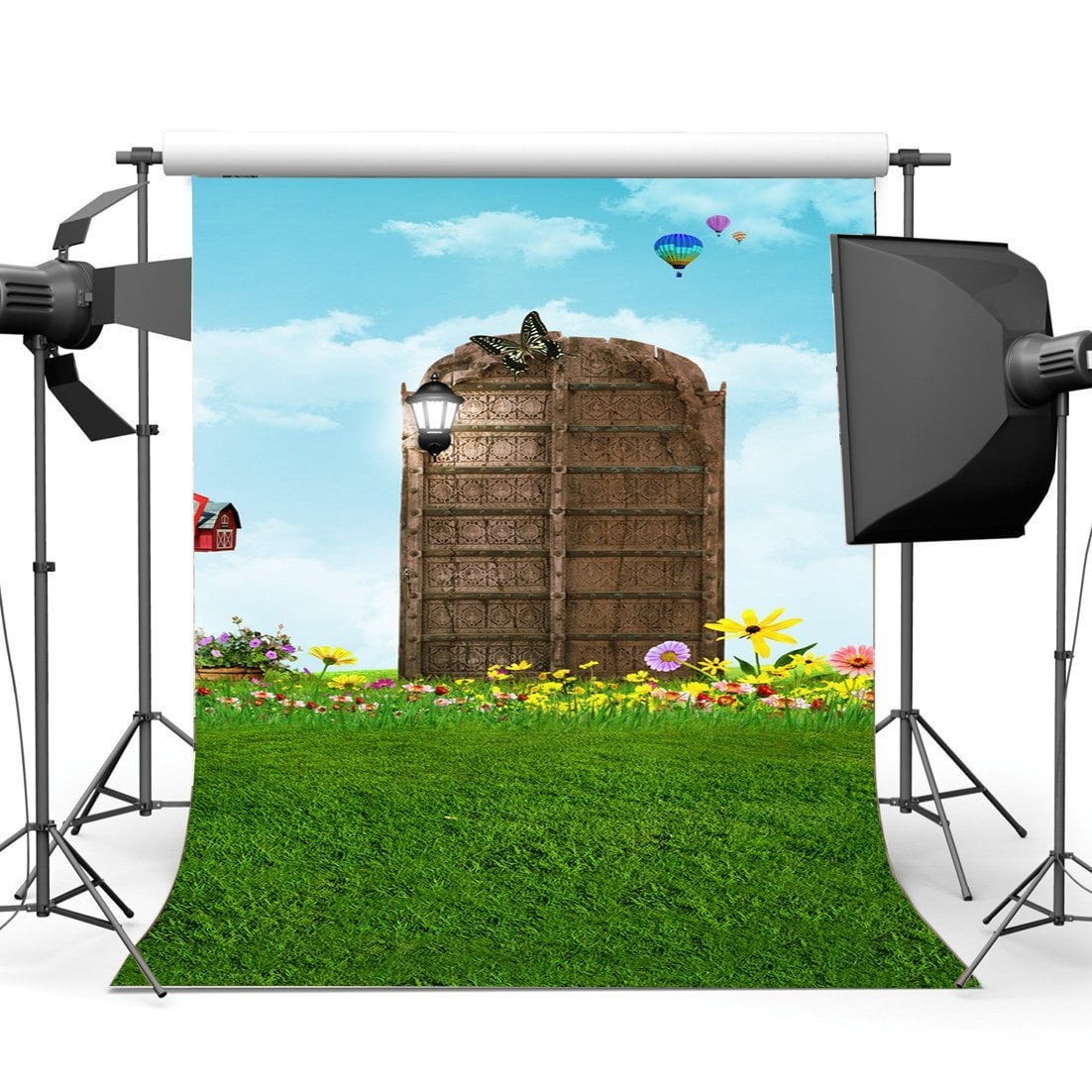 HelloDecor 5x7ft Photography Backdrop Fairytale Metal Gate Mailbox ...