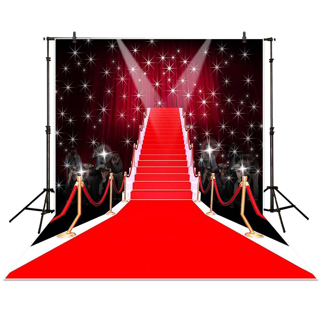 HelloDecor 5x7ft Photography Backdrop Tees dazzling red carpet fashion ...