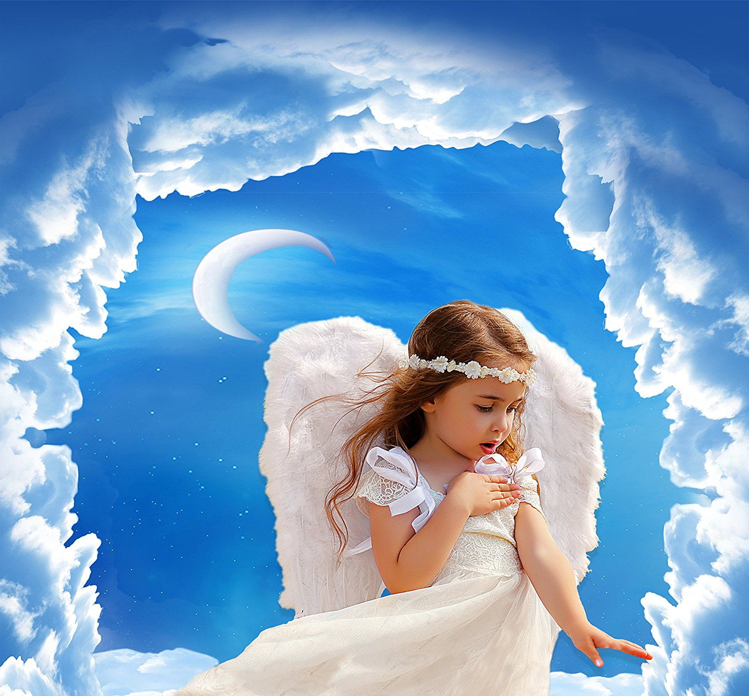 HelloDecor 5x7ft Photography Backdrops Background Angel Grils Paradise ...