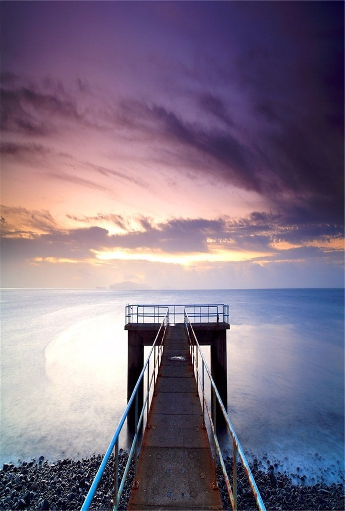 HelloDecor 5x7ft Seaside Bridge Backdrop Photography Beach Pier ...