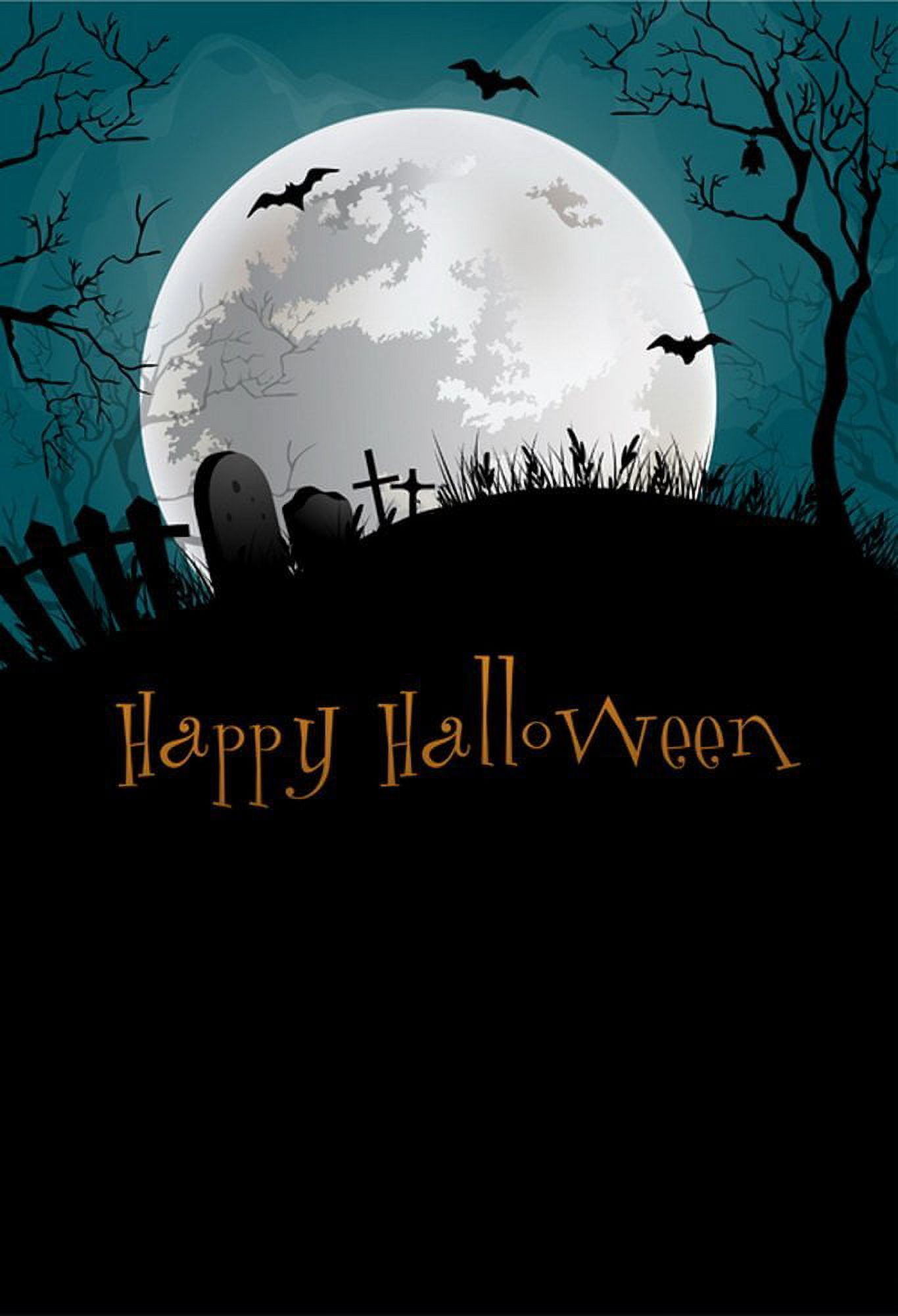 HelloDecor 5x7ft Spooky Halloween Night Scary Graves Bats Full Moon ...