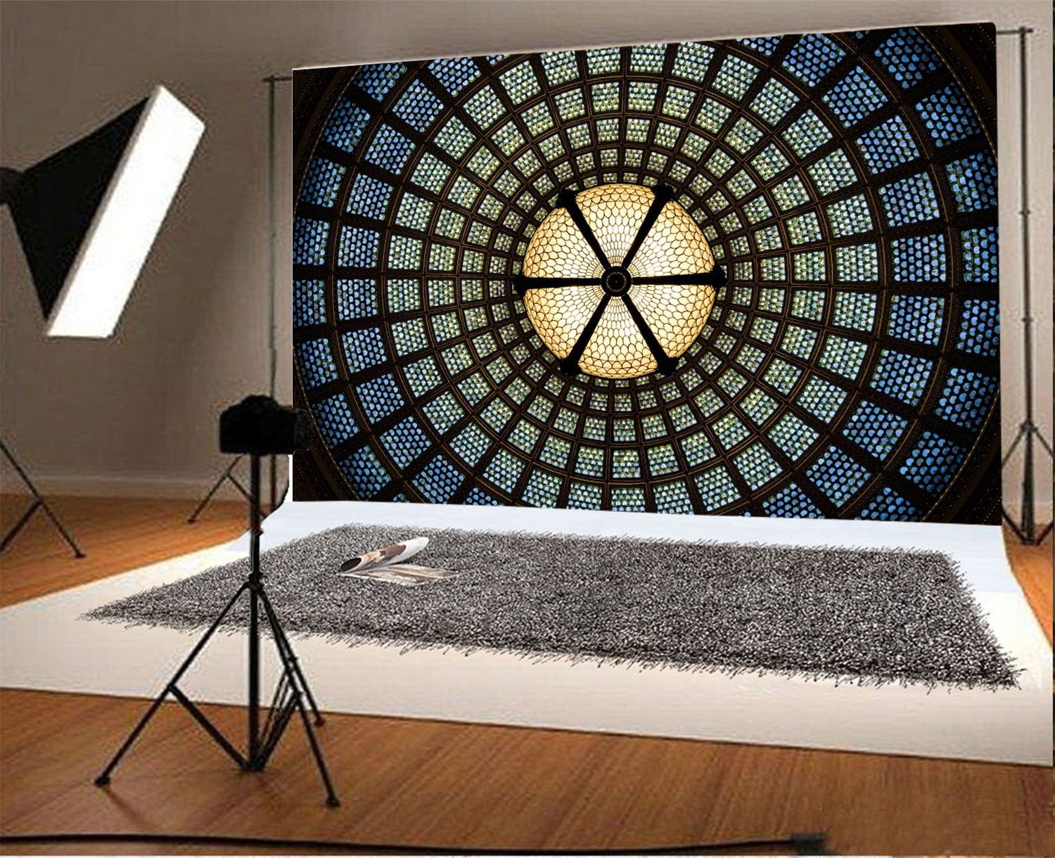 HelloDecor 7x5ft Ancient Church Roof Backdrop Vintage Circle Droplight ...