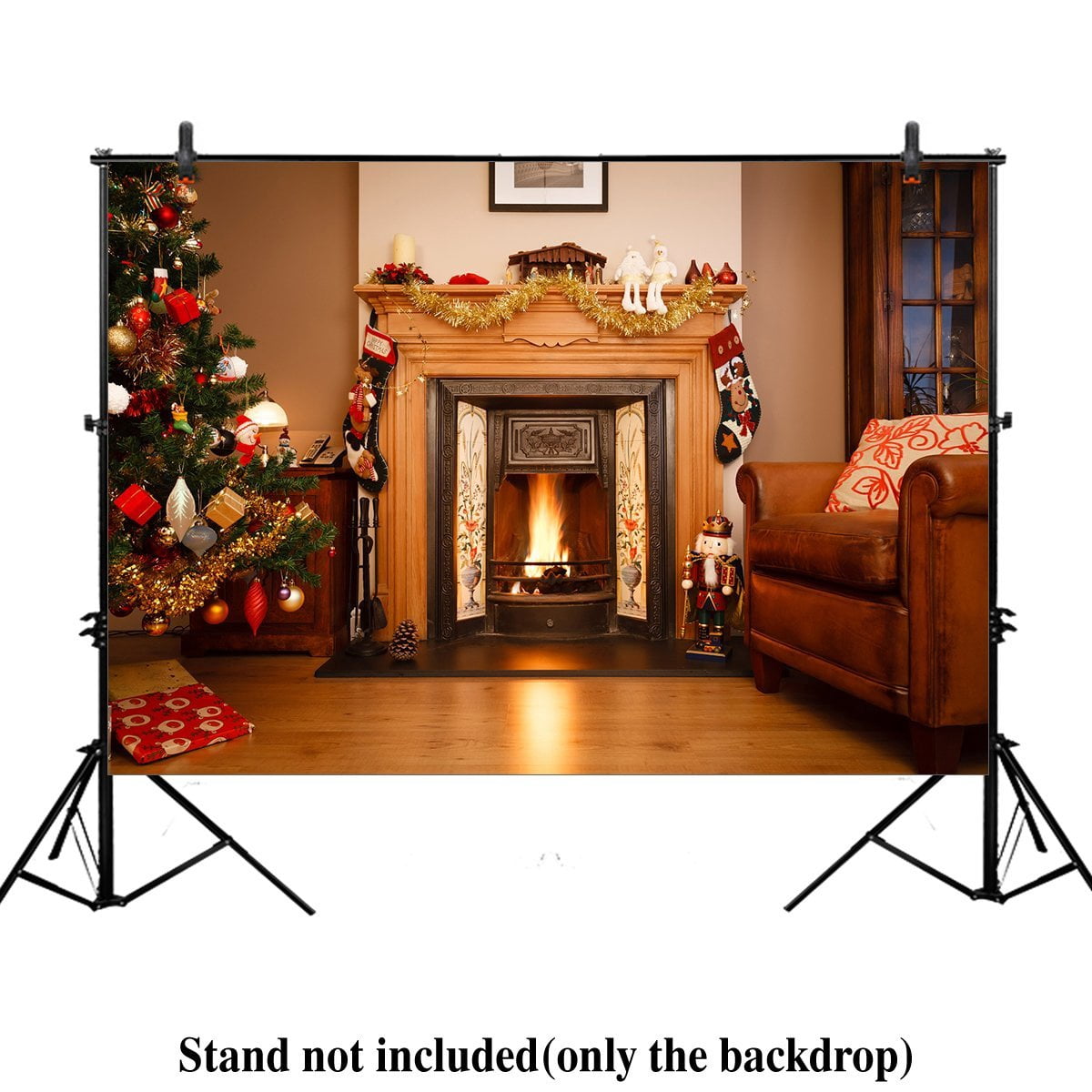 HelloDecor 7x5ft Christmas living room photography photo backdrop ...