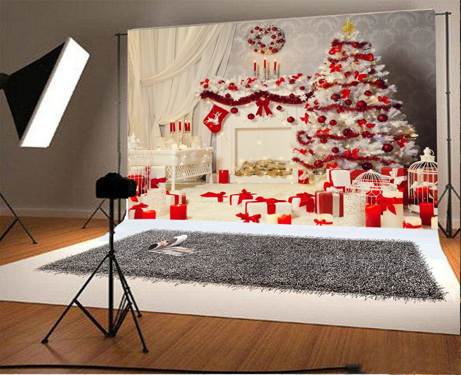 HelloDecor Polyester 7x5ft Merry Christmas Backdrops Photography ...