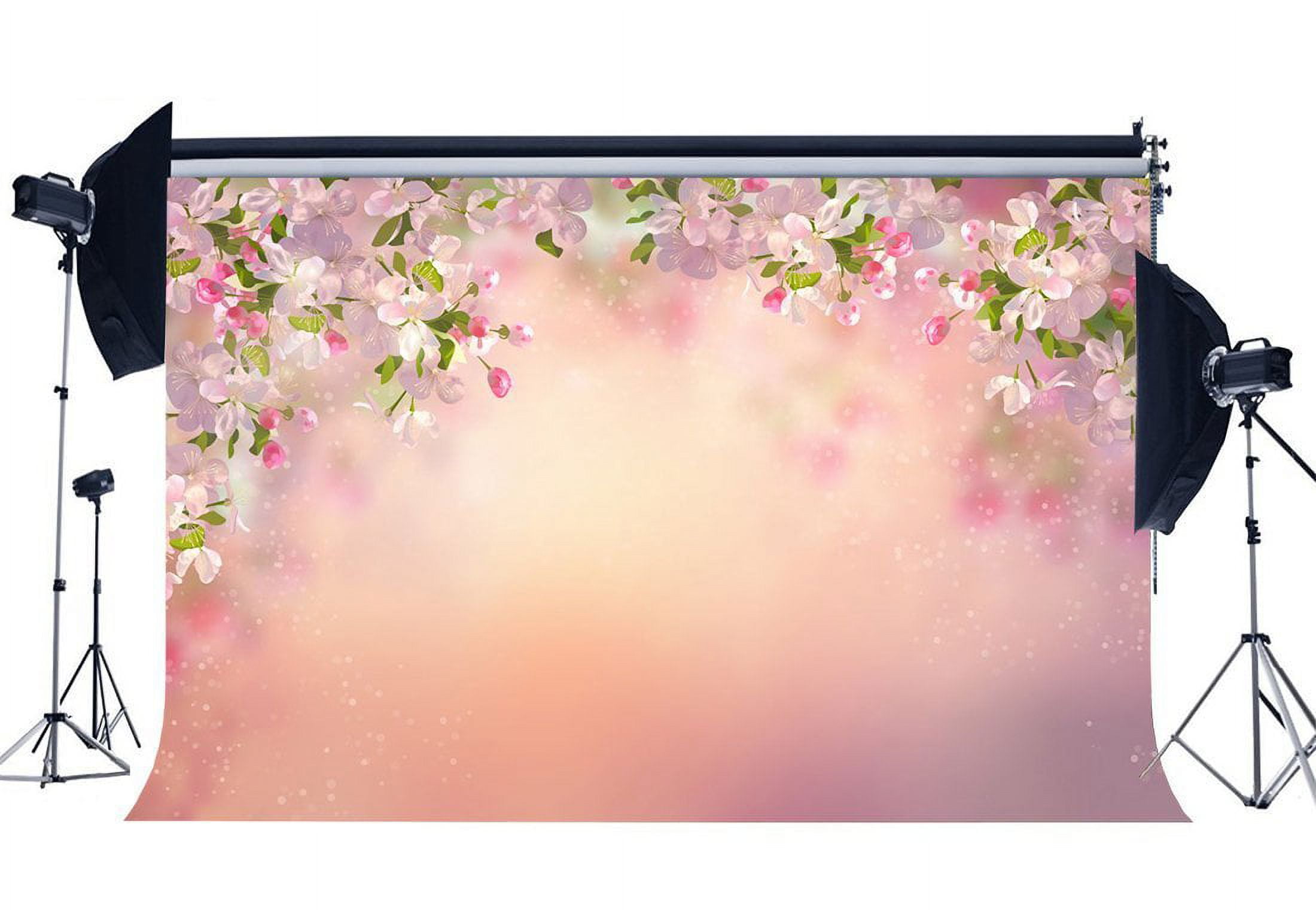 HelloDecor Polyester 7x5ft Photography Backdrop Cherry Blossom Flowers ...