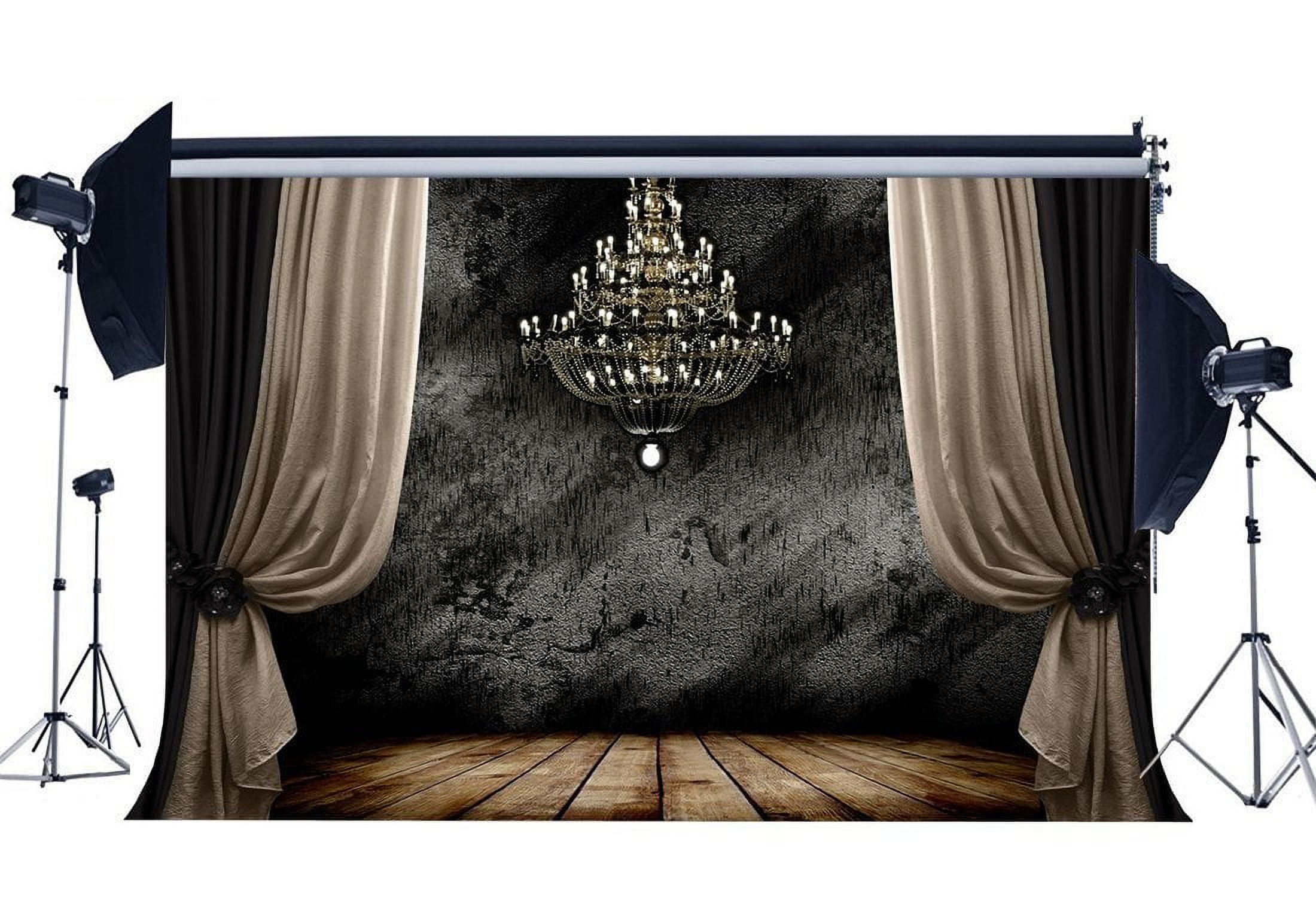 HelloDecor 7x5ft Photography Backdrop Satge Droplight Gloomy Wall ...