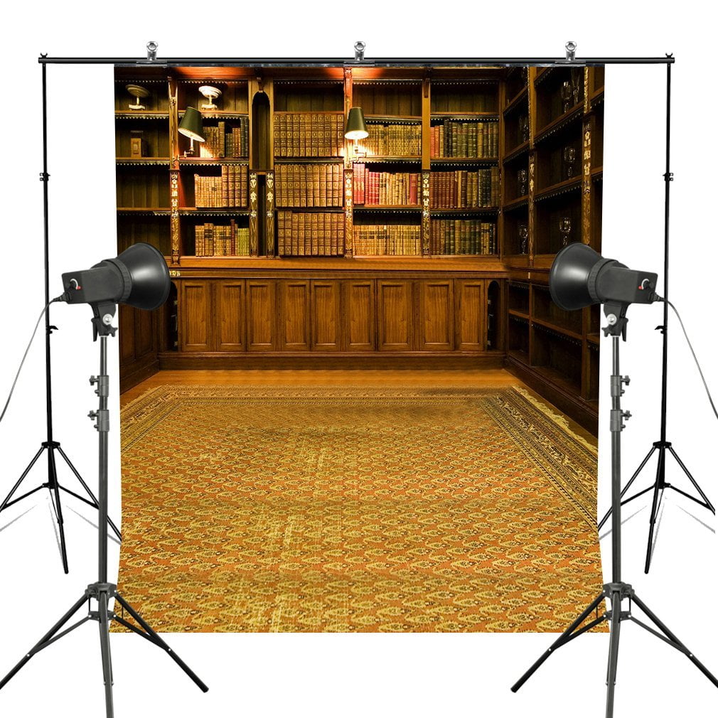 HelloDecor 7x5ft Vintage Book Shelves Photography Backdrops Library ...