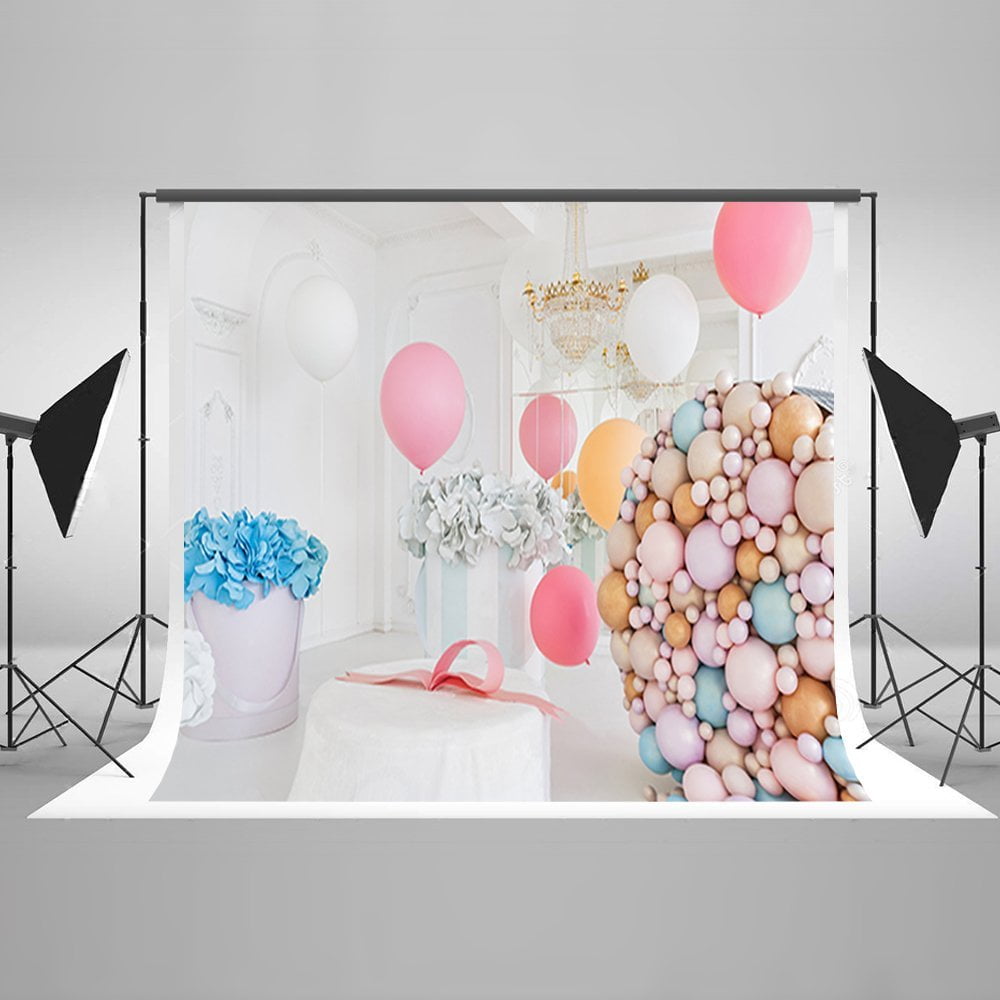 HelloDecor 7x5ft White House Colorful Balloons Photography Backdrop ...